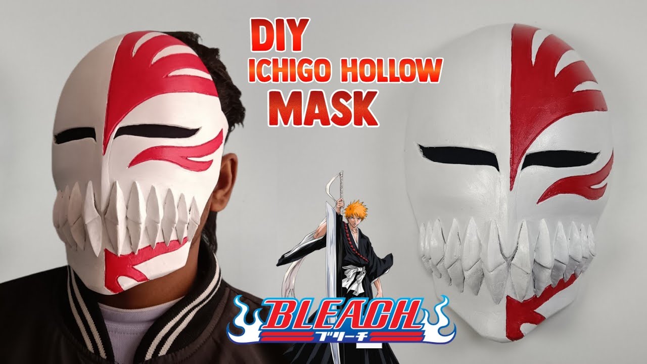 How to make Ichigo Hollow mask from Bleach | Cardboard mask | #diy ...
