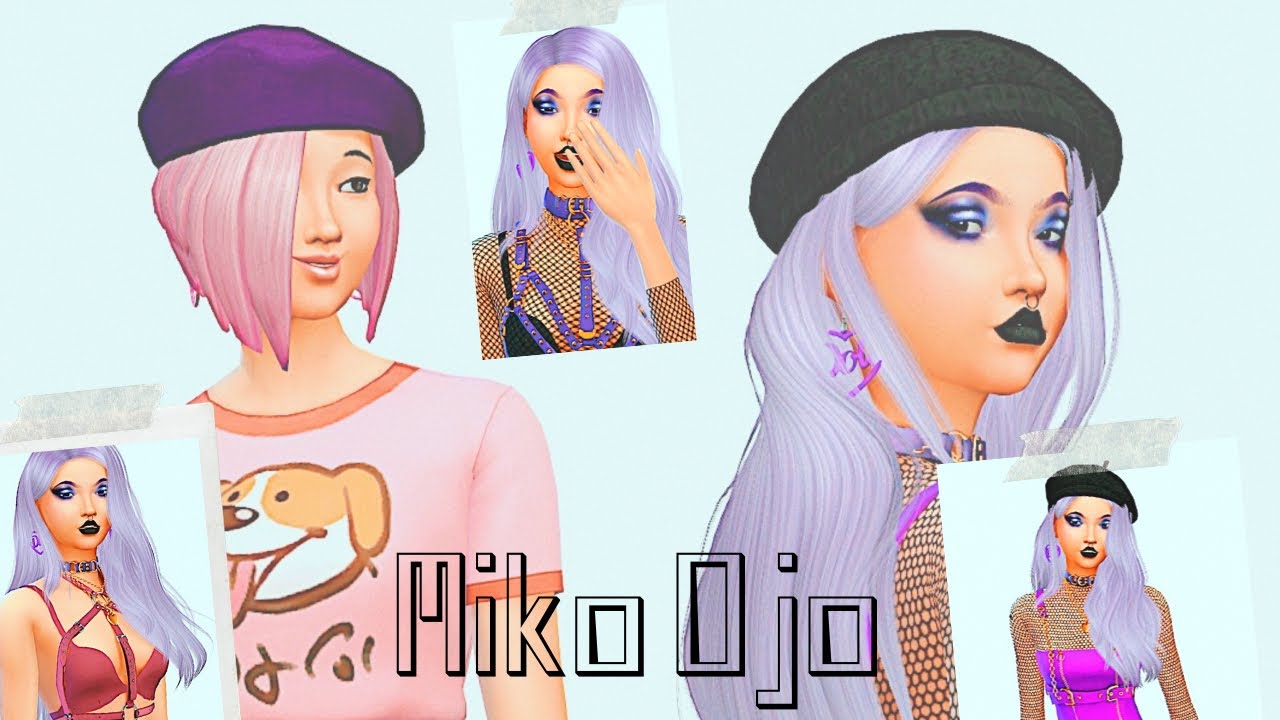 The Sims 4 Cas: Miko Ojo (townie) EXTREME E-girl Makeover + UPDATED ...