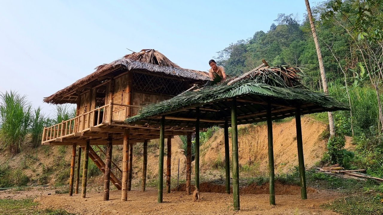 Complete Bamboo House, Make Kitchen House 2022, Bushcraft shelter ...