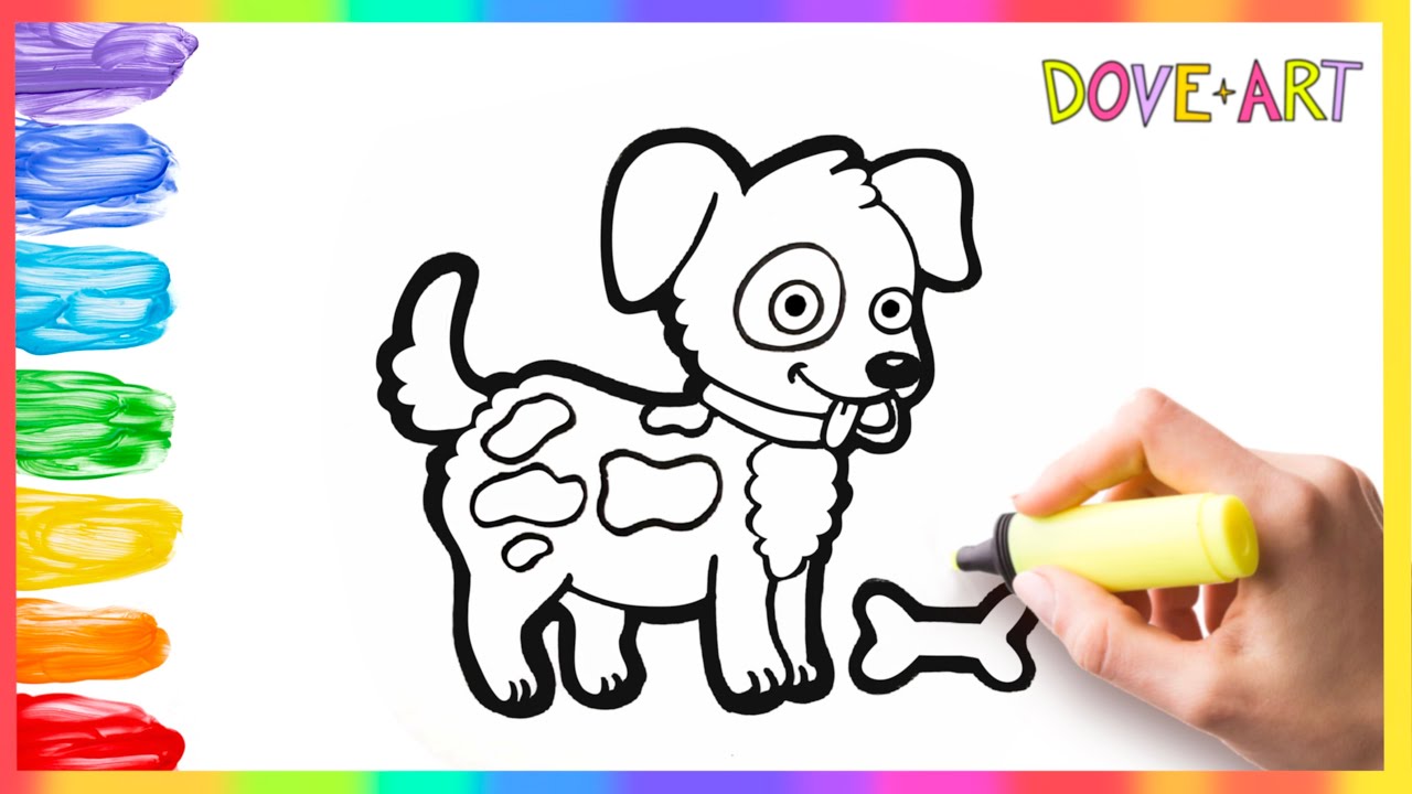Dog Drawing for Kids and Toddlers || How to Draw a Cute Puppy - YouTube
