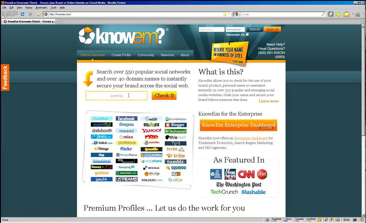 KnowEm 45 Seconds Username Availability Check - YouTube