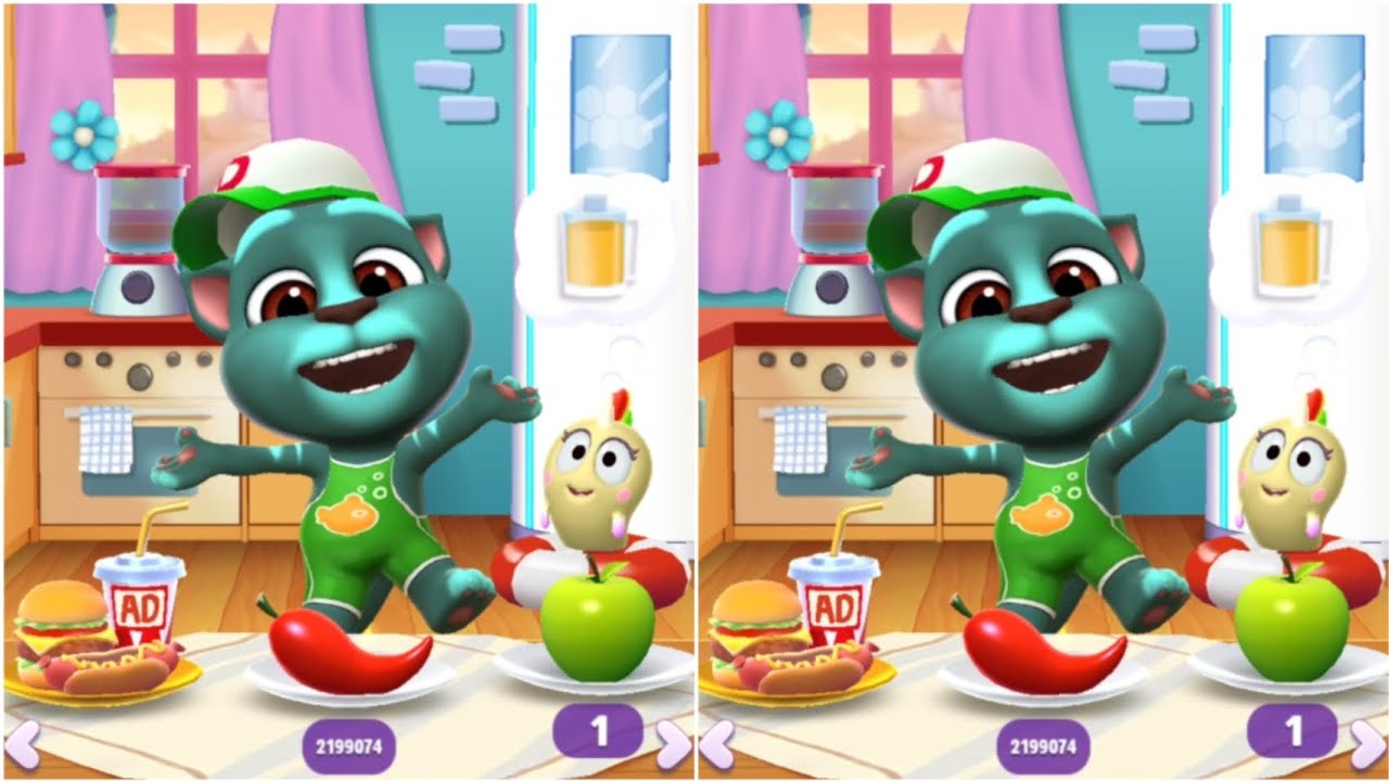 Talking Tom 2 Cat | Eating Food 🍇🍉 - YouTube