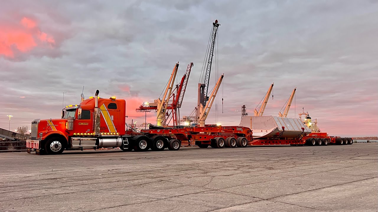 Working with an Aspen 13 axle steerable lowboy! - YouTube