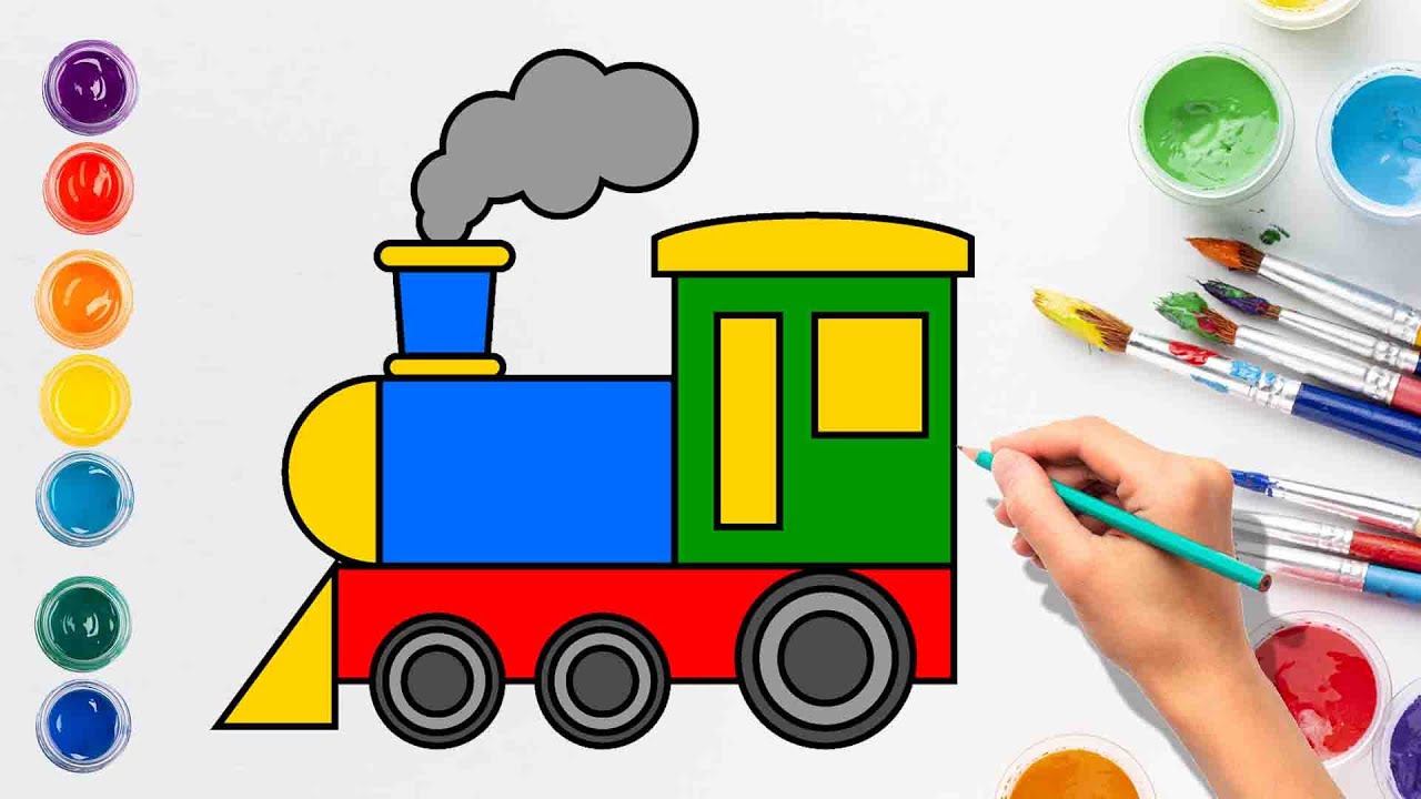 How to easy draw train - YouTube
