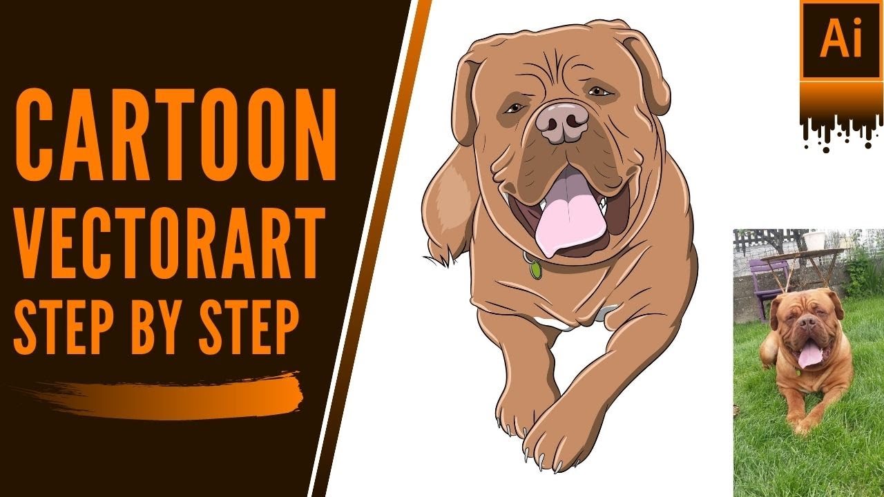Step By Step Vector Art A dog From Picture - YouTube