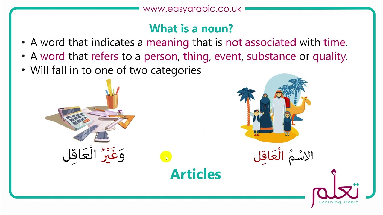 Beginners Arabic - Lesson 09 - Speech (Grammar) - YouTube