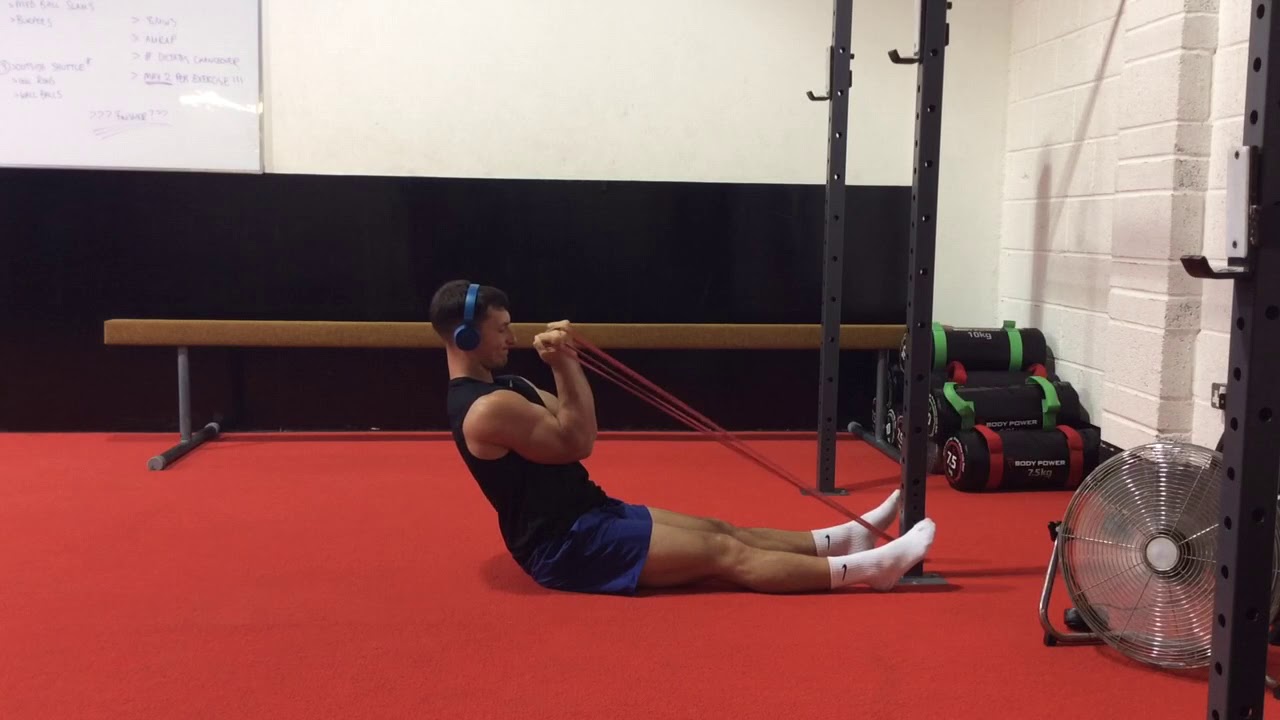 Seated banded bicep curl - YouTube