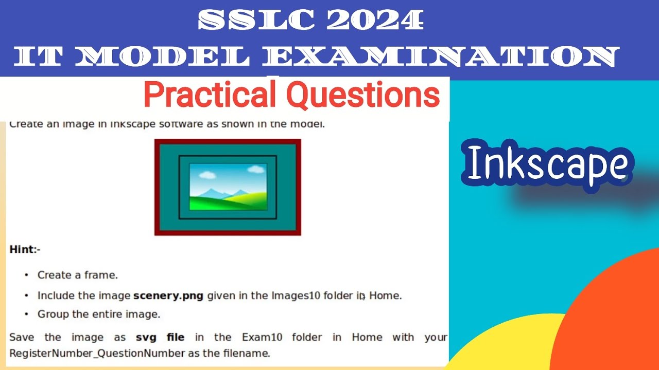 SSLC IT MODEL EXAMINATION PRACTICAL QUESTIONS | INKSCAPE - YouTube