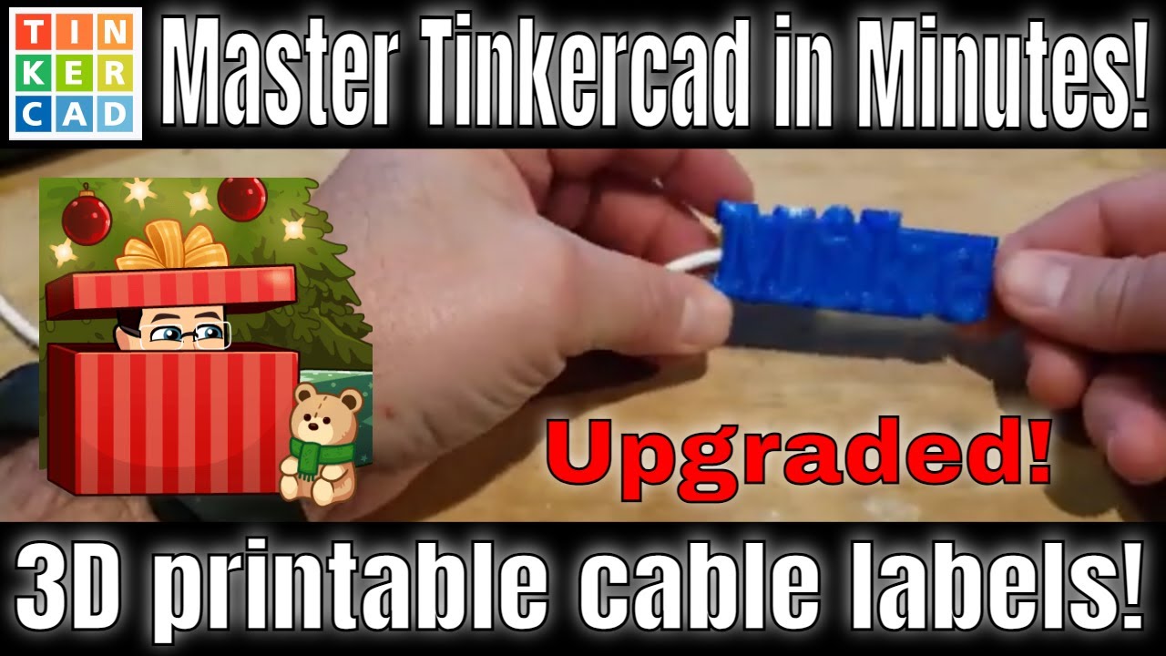 Upgraded! Cable Label in Minutes! A 3D printable Tinkercad Lesson - YouTube