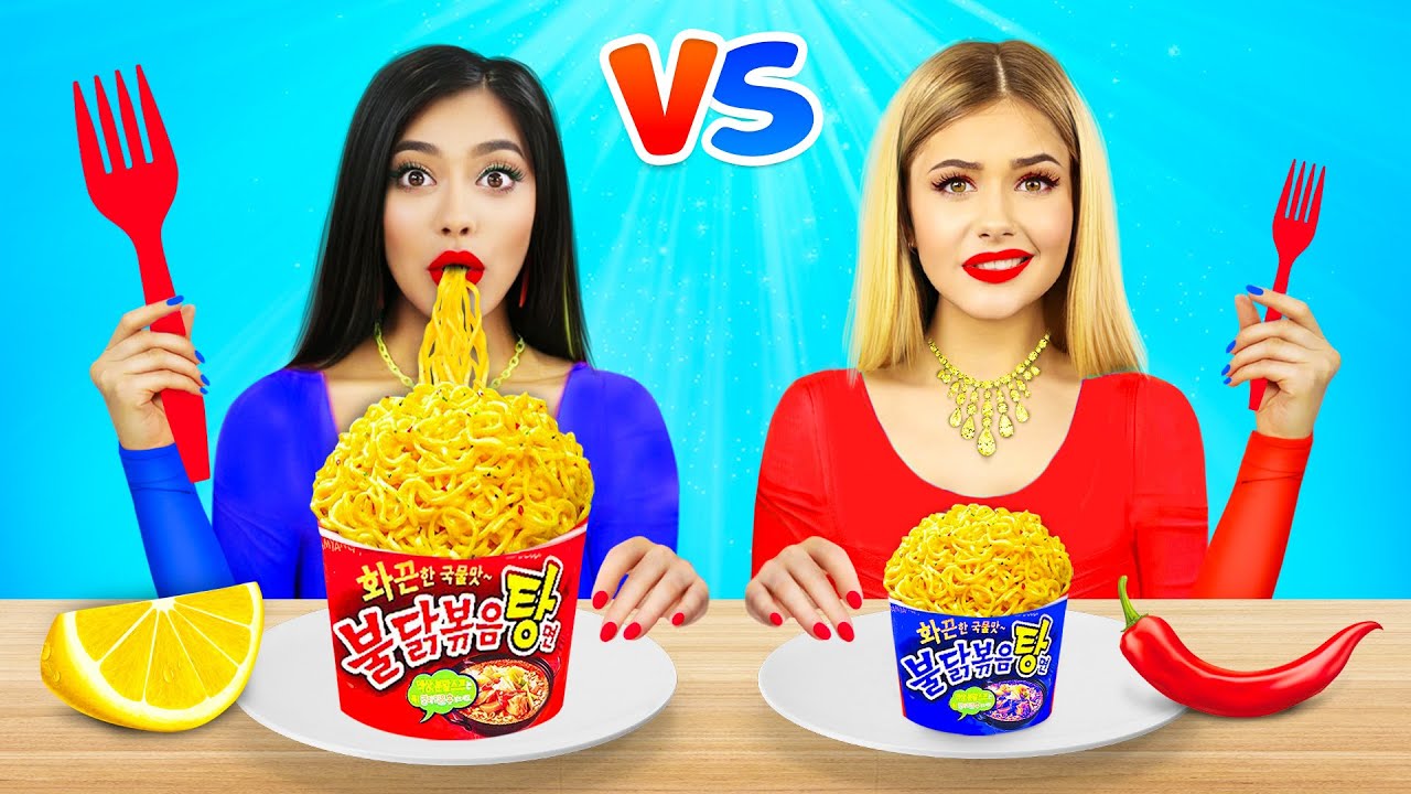 BIG vs MEDIUM vs SMALL Food Challenge | Eating Yummies from Different ...