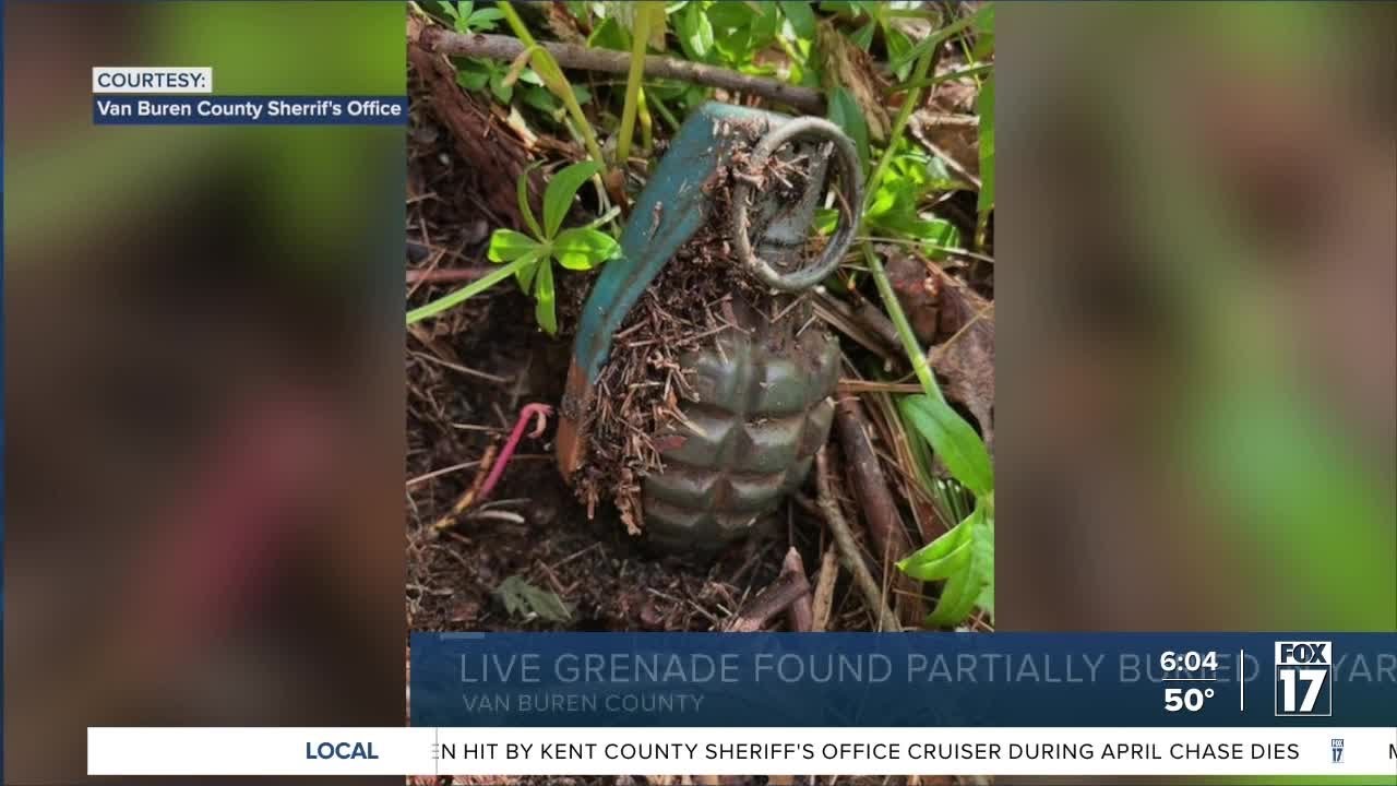 Live Grenade found in Columbia Township Yard - YouTube