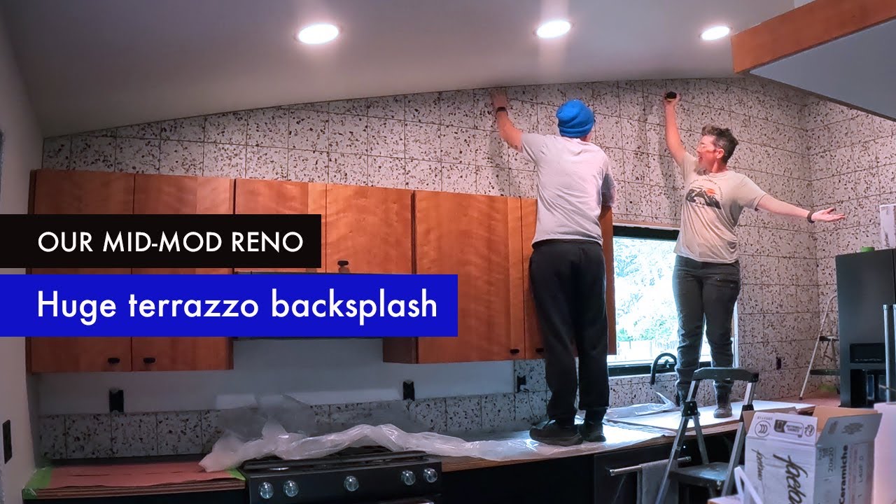 Our MCM home renovation: the counter-to-ceiling terrazzo tile kitchen ...