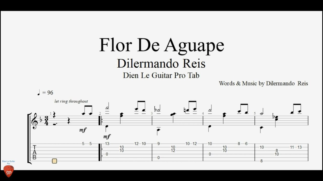 Dilermando Reis - Flor De Aguape - Guitar Tutorial + TAB - YouTube