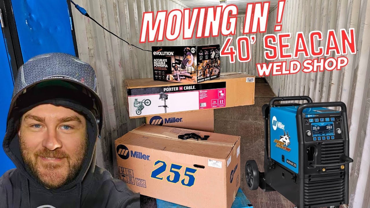 UNBOXING THE MILLER 255 WELDER/SHIPPING CONTAINER WELD SHOP - YouTube