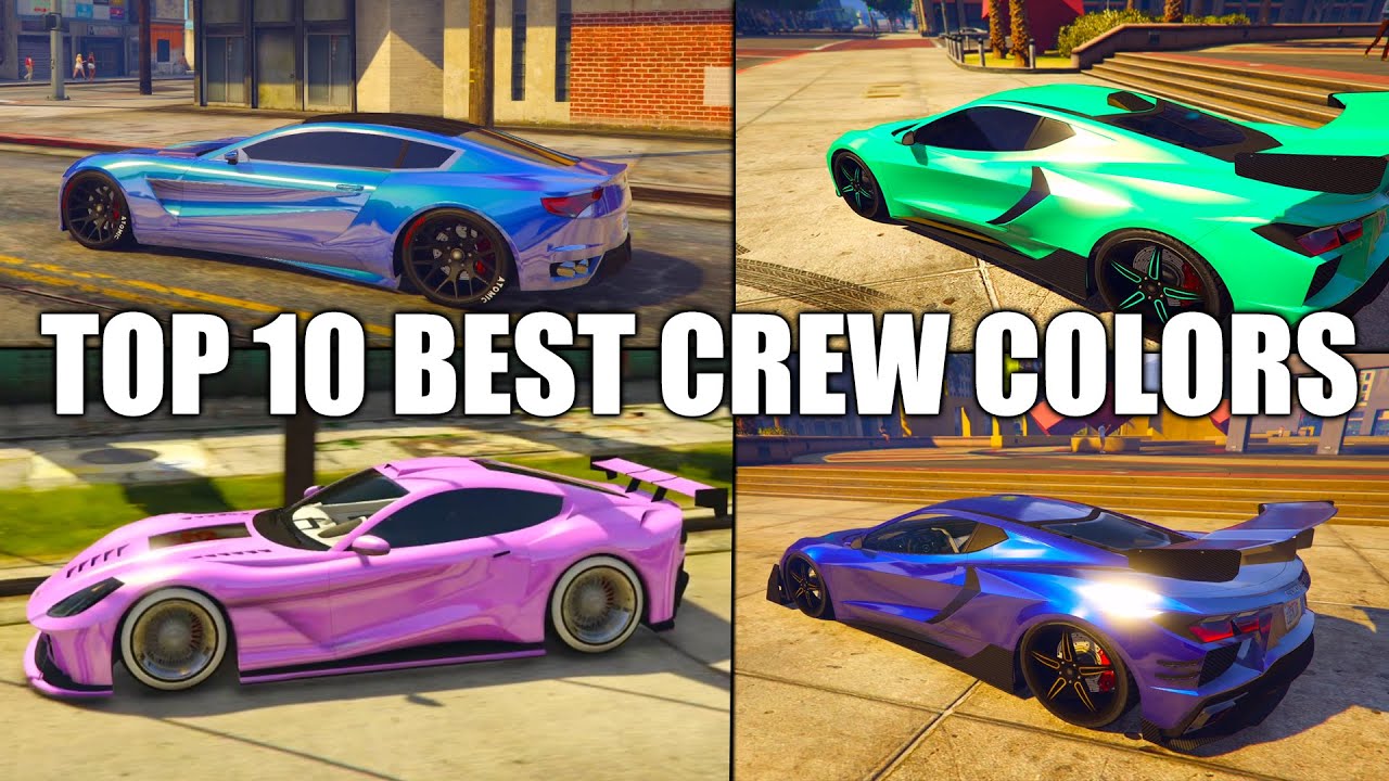 TOP 10 BEST CREW COLORS IN GTA 5 ONLINE - YouTube