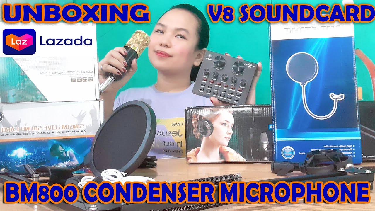 UNBOXING V8 SOUNDCARD AND BM800 MICROPHONE - YouTube