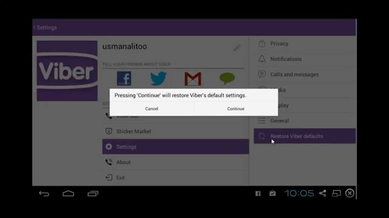 How to restore default settings in viber - YouTube