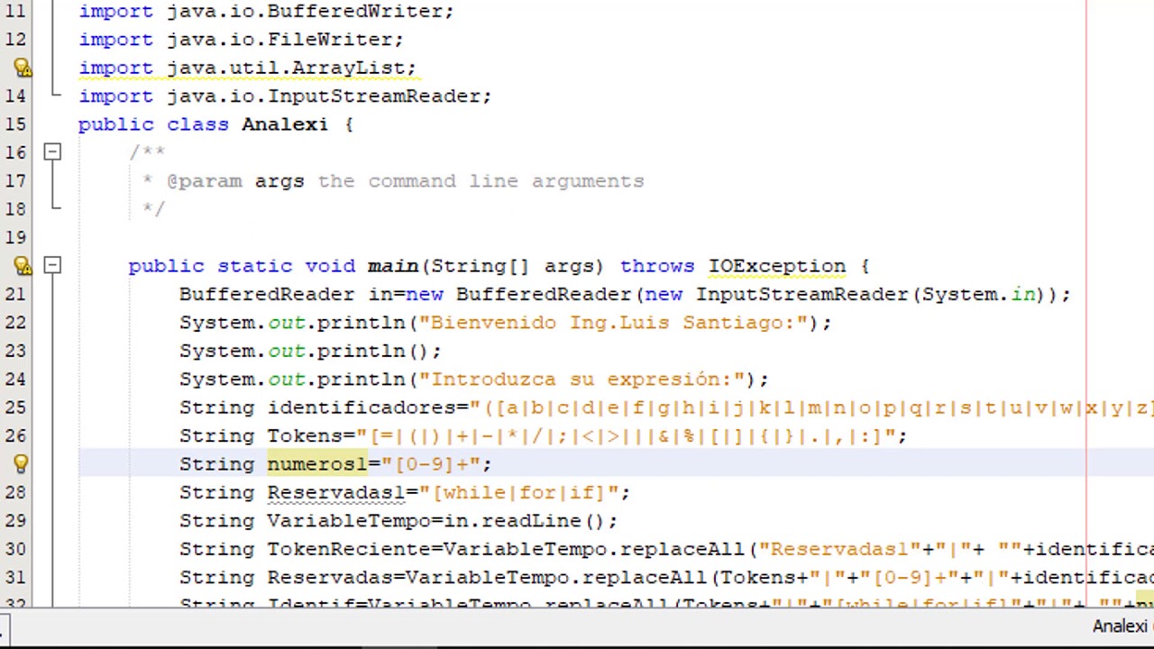 analizador lexico JAVA - YouTube