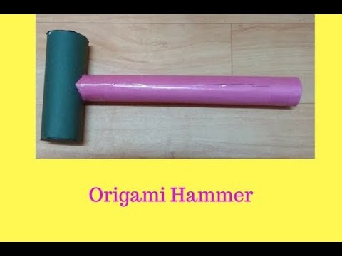 how to make a paper hammer easy tutorial | how to make an origami ...