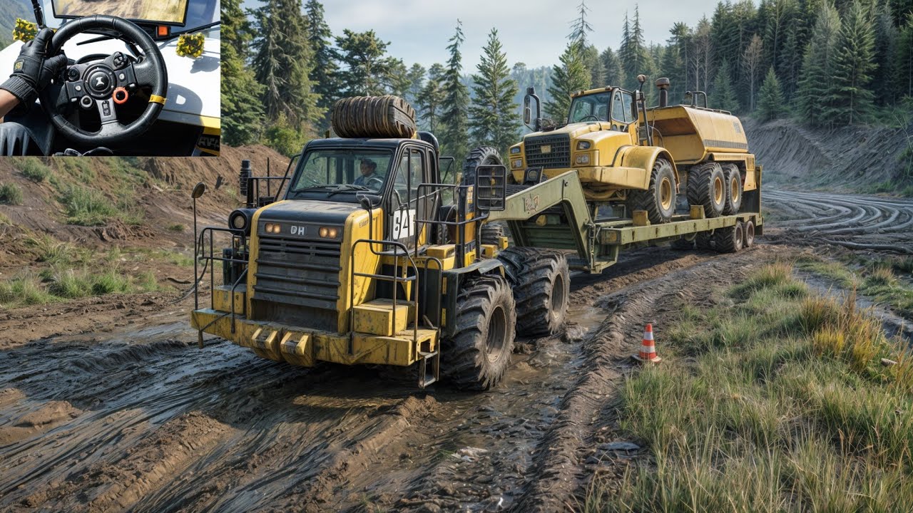 Caterpillar 770G - Carry Caterpillar 745C on Muddy Road | SnowRunner ...