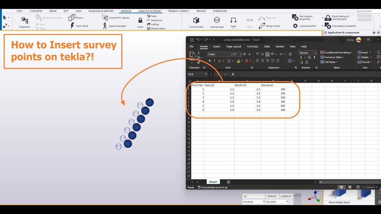 How To Insert Survey Points Coordinations In Tekla YouTube How To Insert Survey Points Coordinations In Tekla YouTube