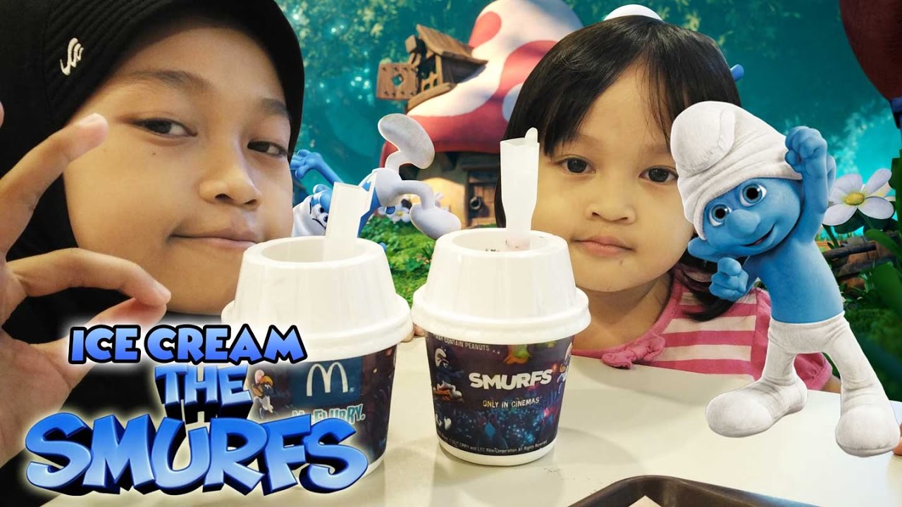 Ice Cream Smurfs - Es krim mcflurry taro delight - YouTube