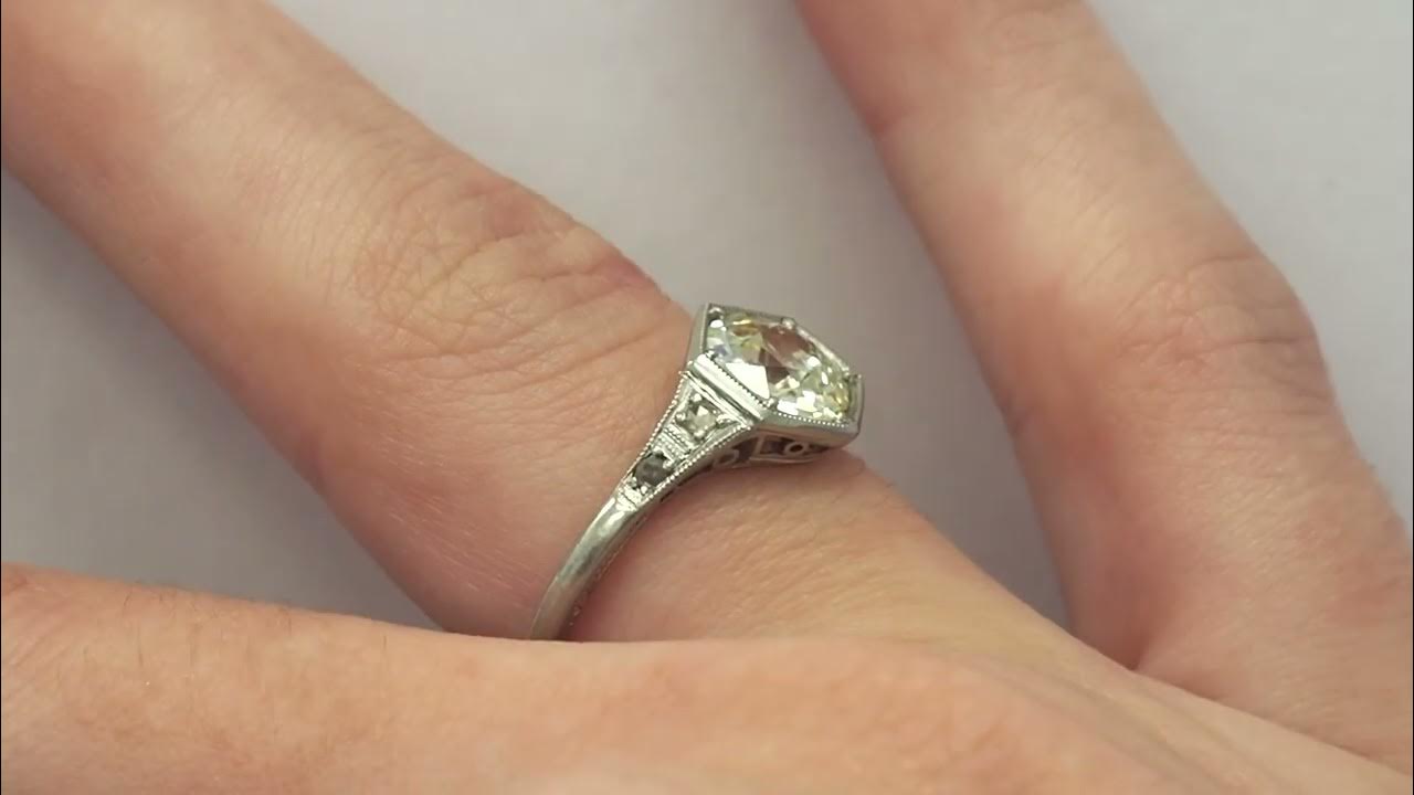 Circa 1920s Platinum GIA 1.32ct Old European Brilliant Diamond Engagement Ring - YouTube