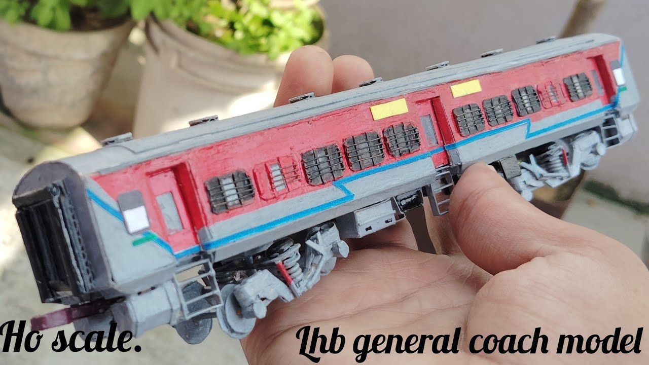 HO scale || LHB general coach model || unreserved coach model - YouTube