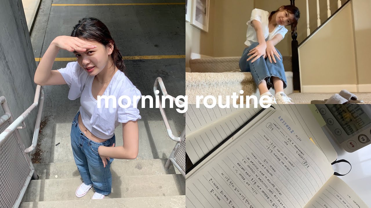 Productive Morning Routine of a College Student ☀️ Waking up at 7:00 ...