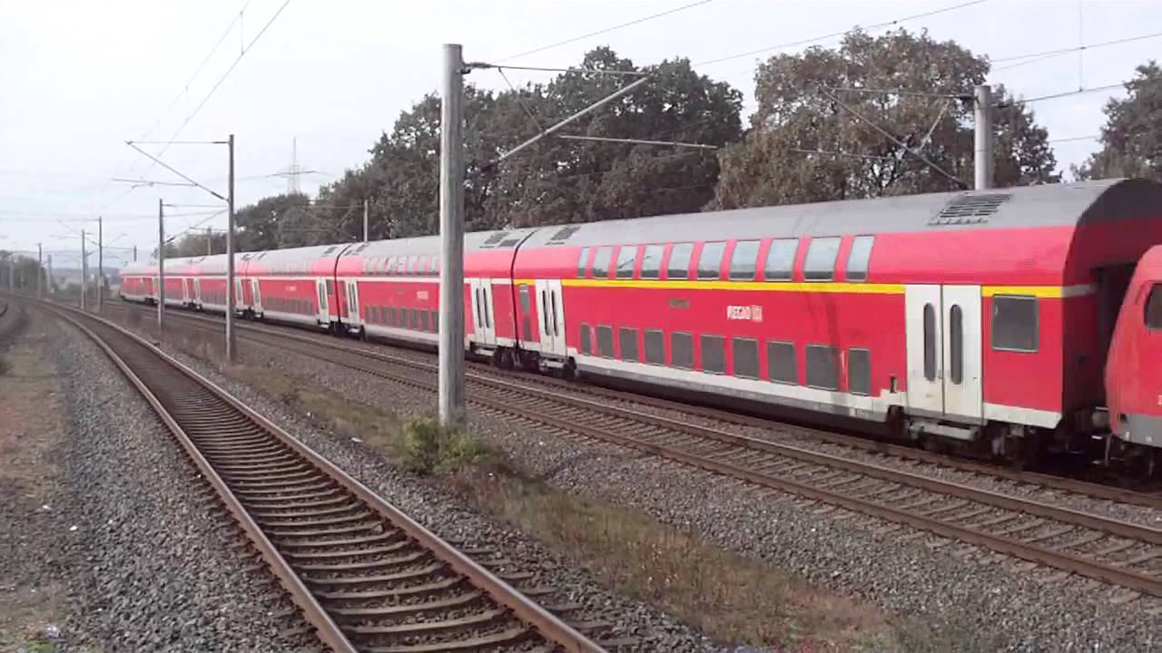DB Bi-Level/Double decker Train at Merzenich Germany 28.9.2014 - YouTube