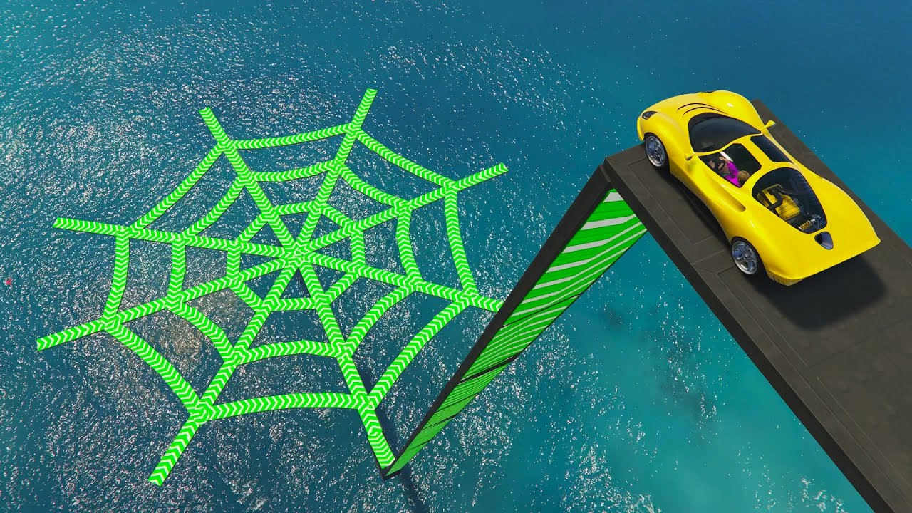 GTA 5 Dare to Race the Giant Spider Web Track - YouTube