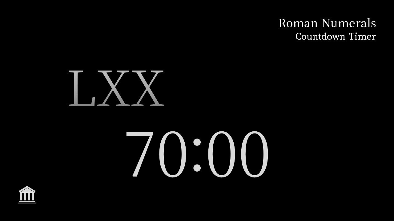70 Minute Timer - Roman Numerals Countdown - YouTube