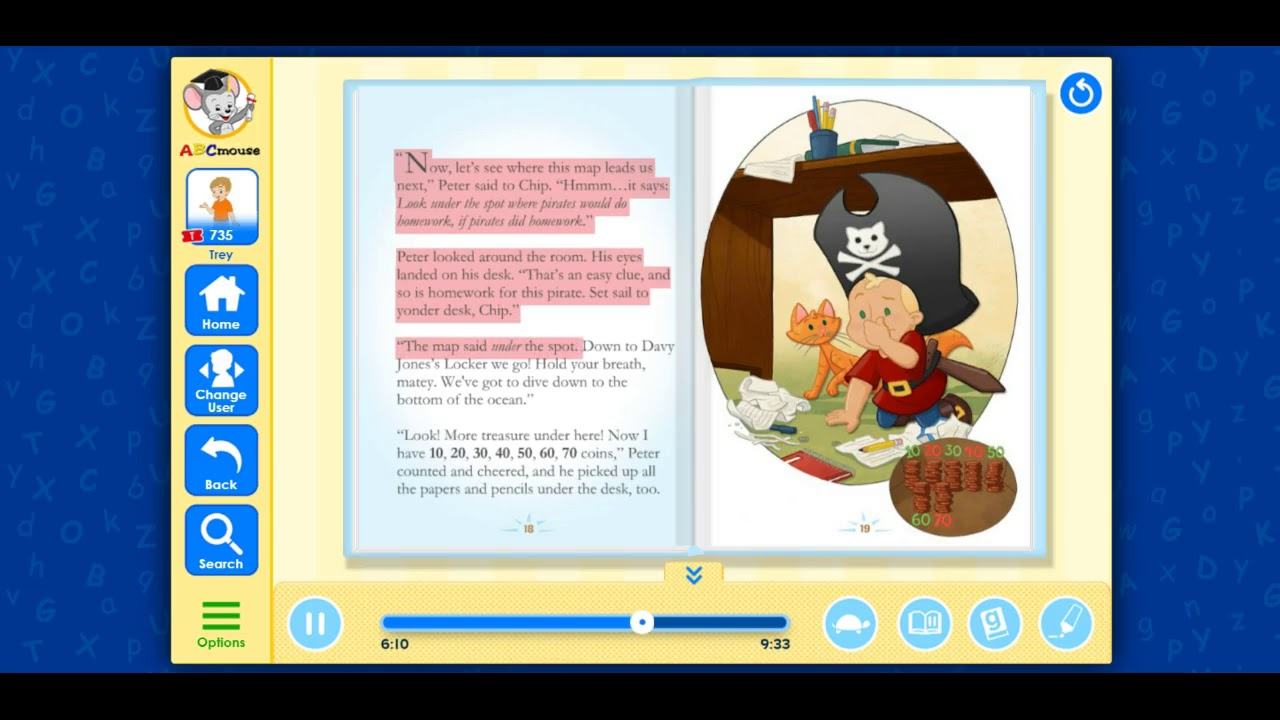 A Look Inside ABCmouse: Peter The Pirate Treasure by Tens - YouTube