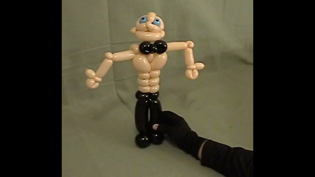 Learn how to make a muscular balloon animal person using balloon ...