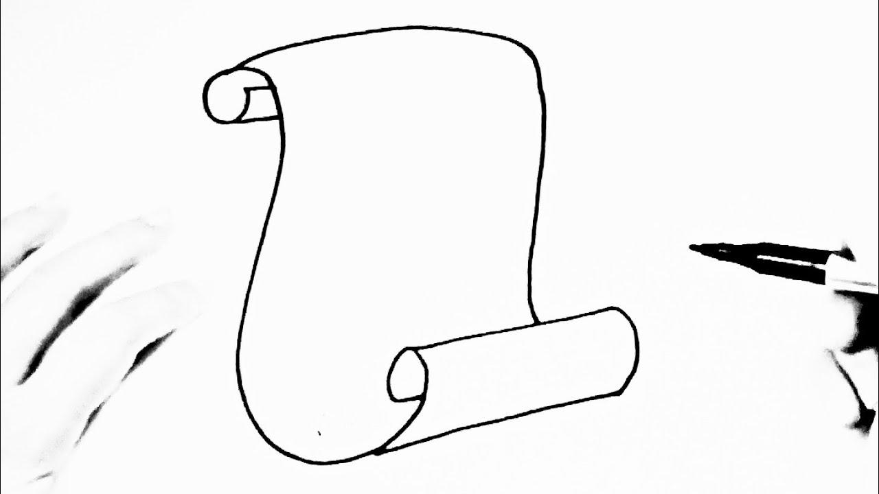 How To Draw A Scroll Or Parchment Paper Very Easy Way - YouTube