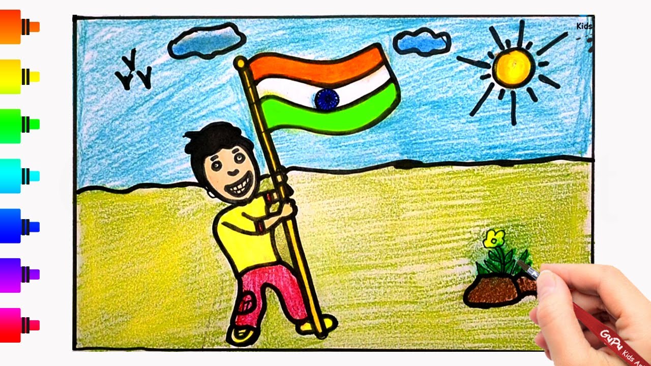 How to Draw Republic Day Drawing for kids | 26 January India - YouTube