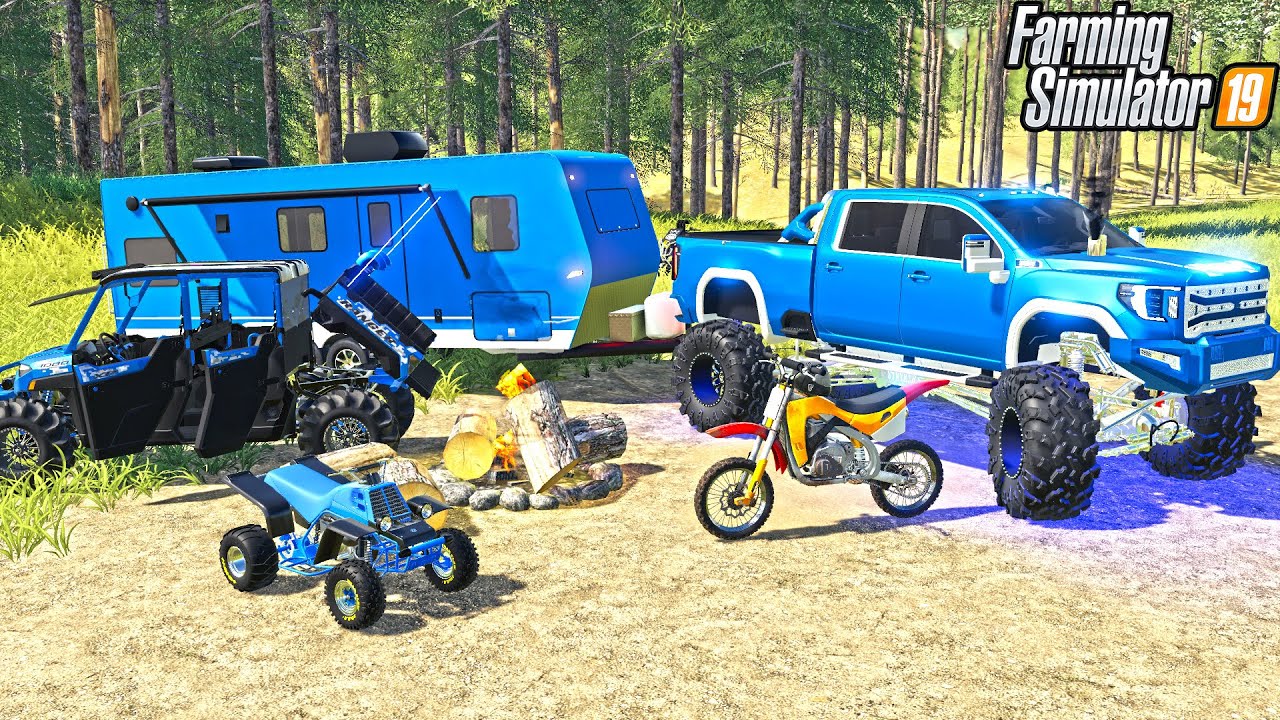 LUXERY LIFTED CAMPING SETUP | RIPPING TRAILS | FARMING SIMULATOR 2019 ...