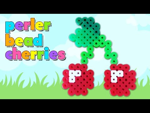 How To Make Cute Perler Bead Cherries - YouTube