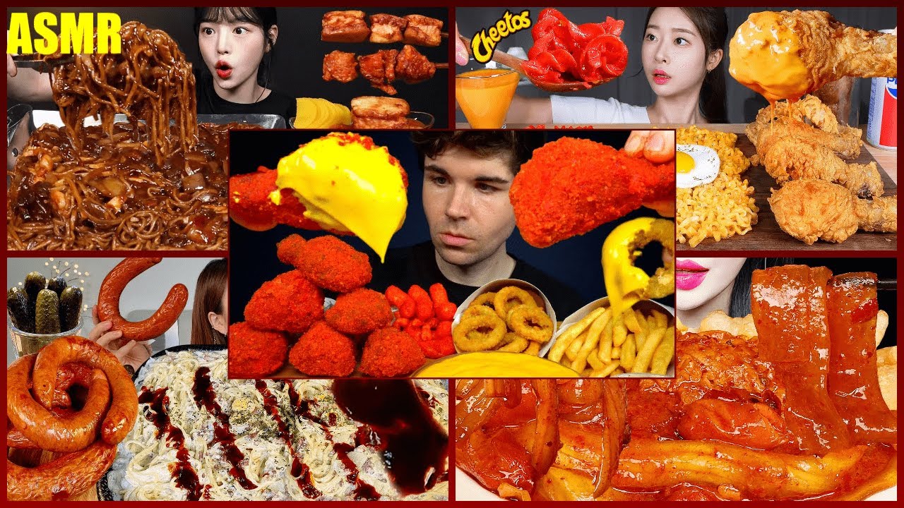 Asmr Mukbang eating. Sounds of food. Compilation videos. #52 - YouTube
