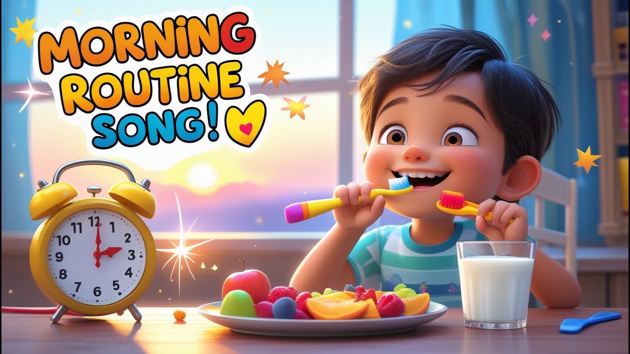 **"🌞 Morning Routine Song for Kids! 🎶 Fun & Easy Daily Routine | Brush ...