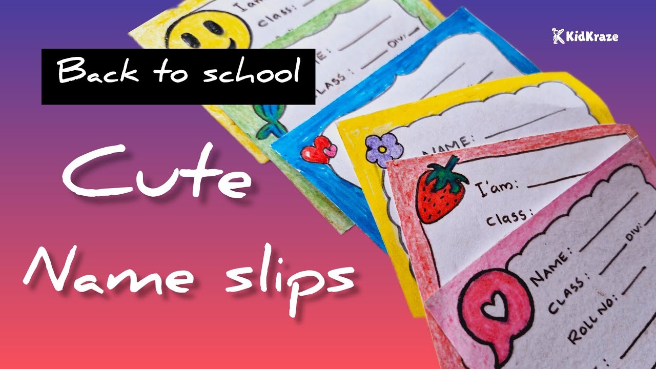 3 മിനുട്ട് കൊണ്ട് cute Name slips |DIY back to school supplies ...