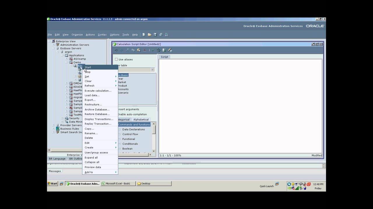 How to Write a Calculation Script in Oracle Essbase - YouTube