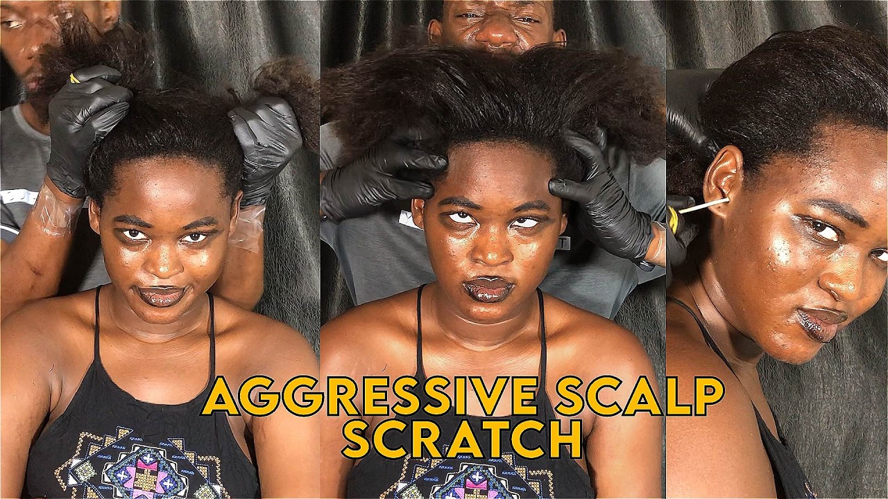 ASMR AGGRESSIVE HEAD SCALP SCRATCH HEAD MASSAGE & EAR CLEANING ON GOTH ...