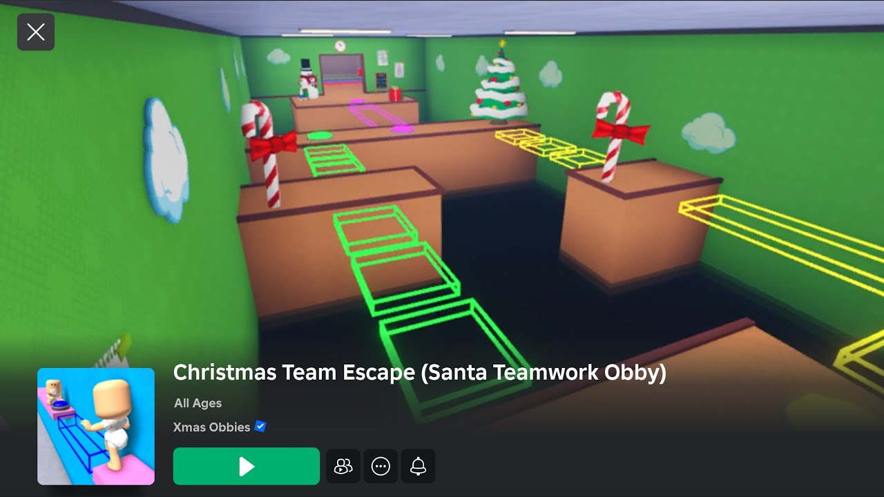 Christmas Team Escape (Santa team work obby) Roblox game play through ...