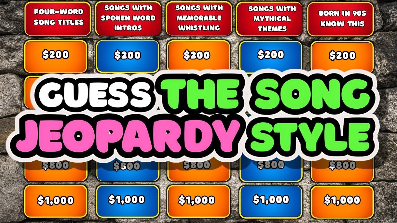 Guess the Song! Jeopardy Music Quiz Style | Music Trivia | Quiz Burst ...