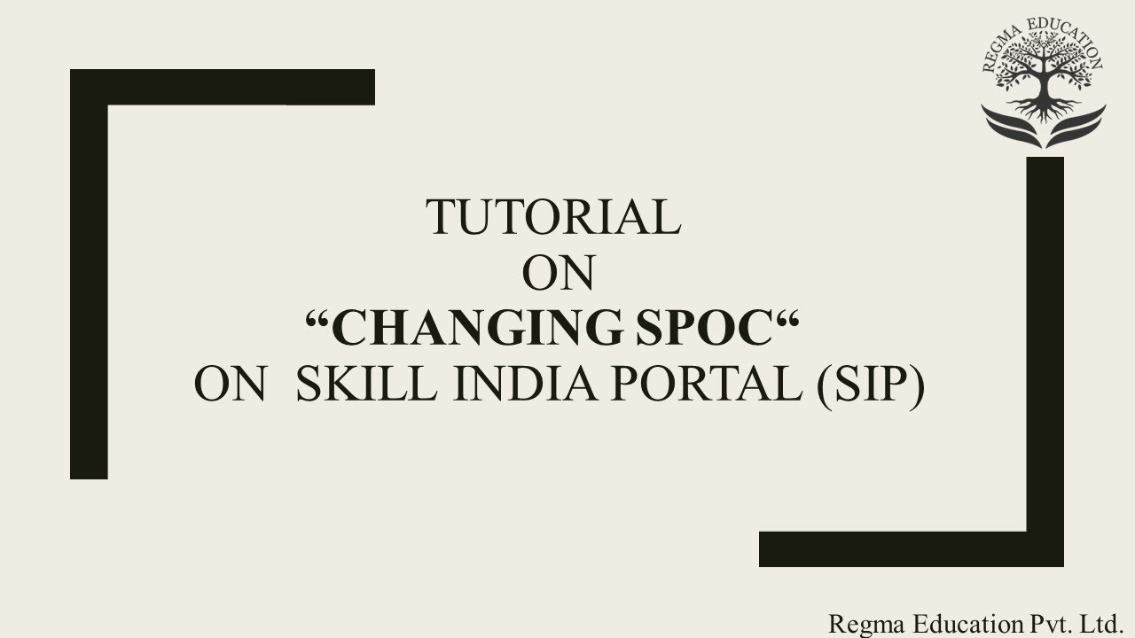 Tutorial Changing SPOC at Skill India Portal - YouTube