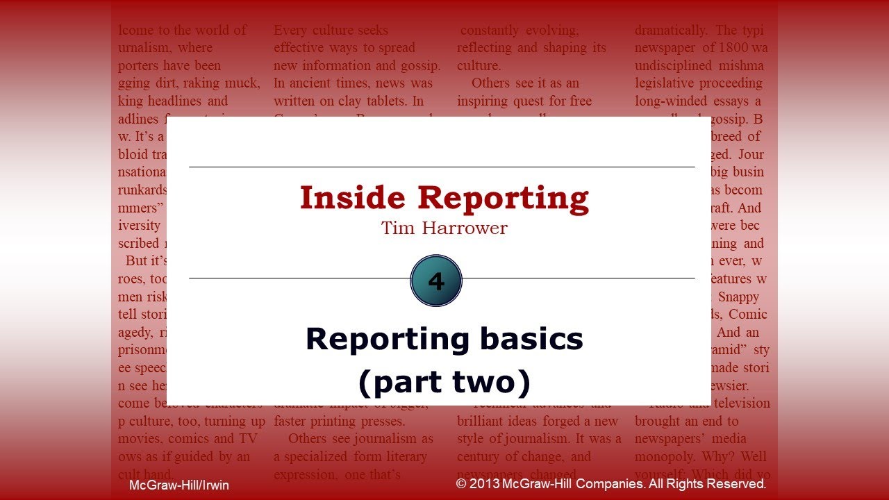Reporting basics (part two) - YouTube