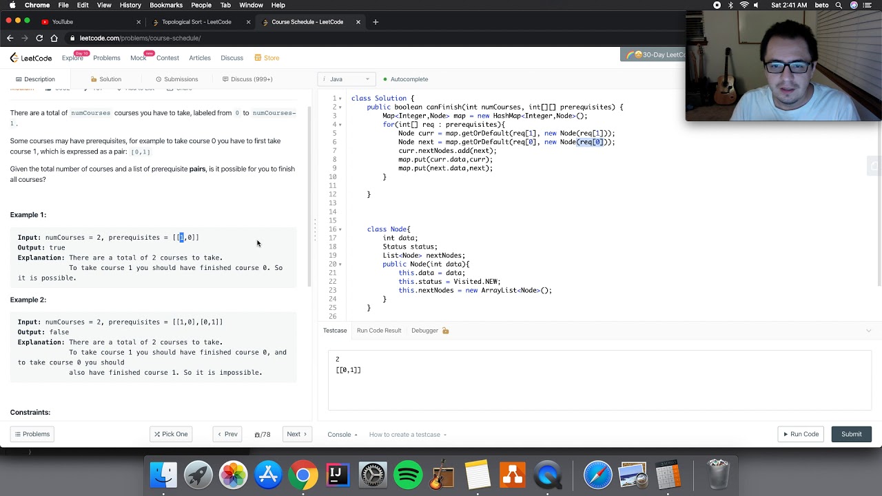 207 Course Schedule Topological Sort Youtube