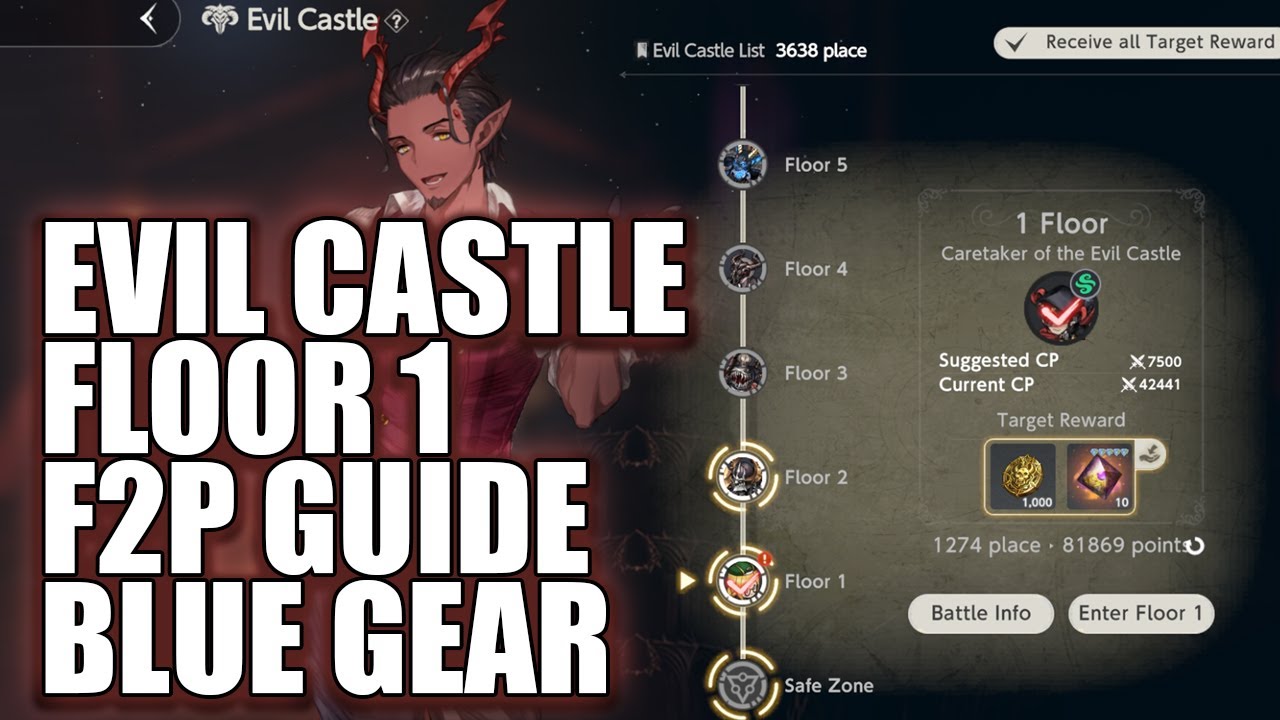 F2P Guide Evil Castle Floor 1 (F2P teams and gear) | Brown Dust 2 - YouTube