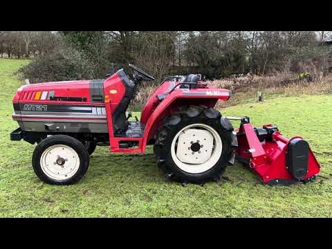 MITSUBISHI MT21 2WD Compact Tractor & New 5ft Flail Mower - YouTube